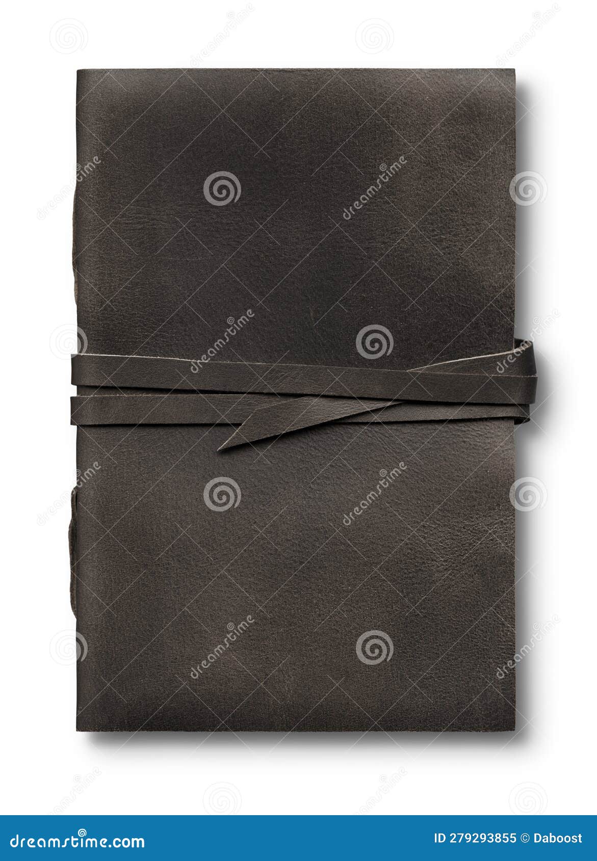 Old Worn Black Leather Notebook Isolated on White Background Stock ...