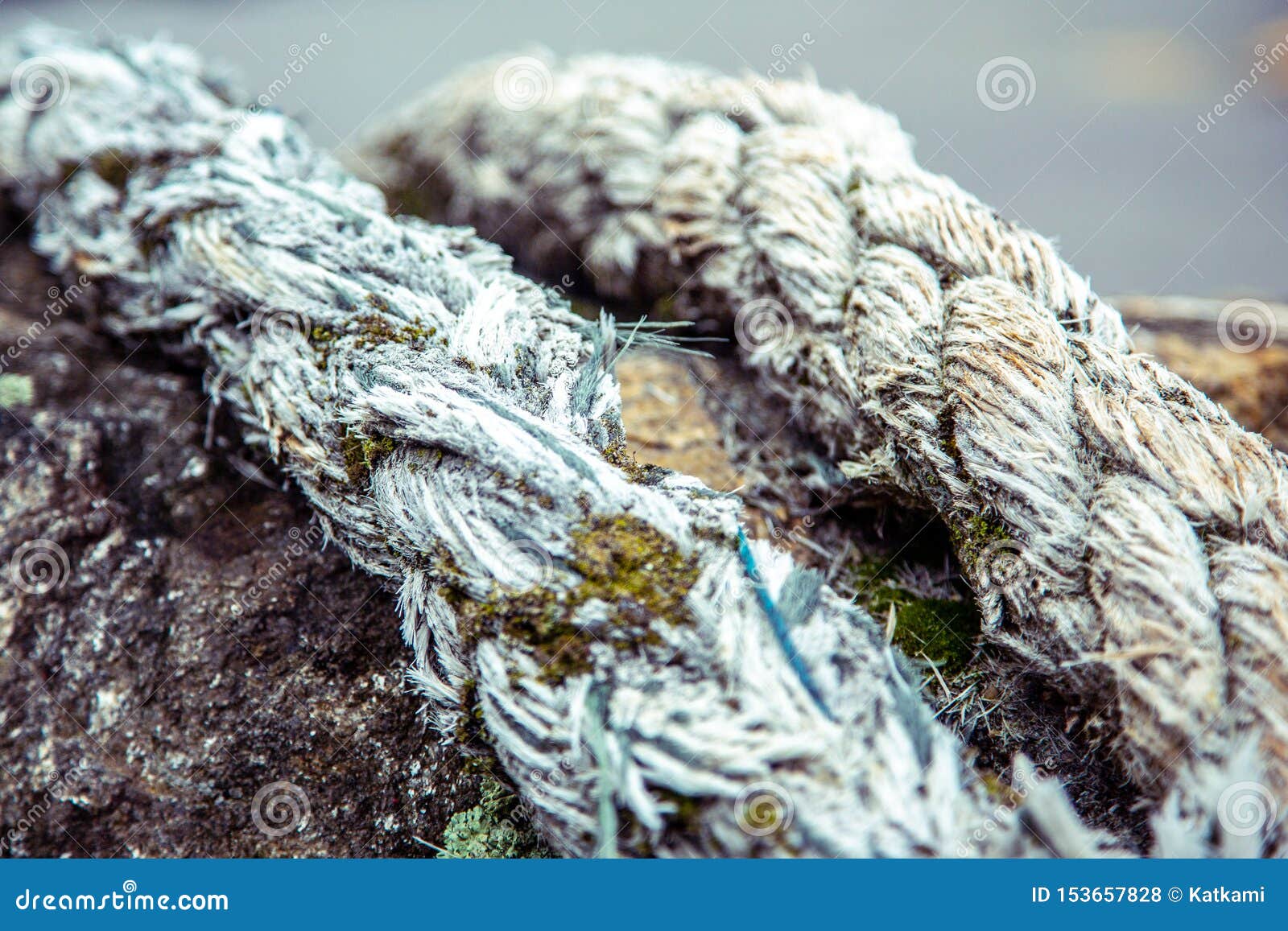 Old Worn Frayed Knot Tied To A Bridge Royalty-Free Stock Photo ...