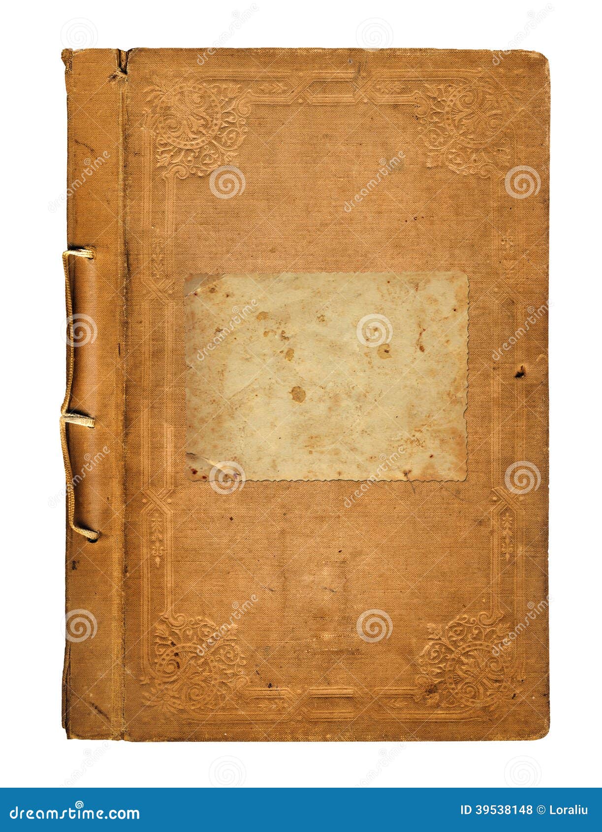 Old Worn Book Cover with Ornamental Pattern Stock Photo - Image of aged ...