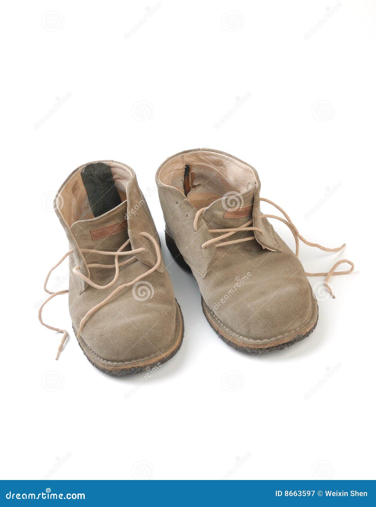 Old worn boots isolated stock image. Image of leather - 8663597