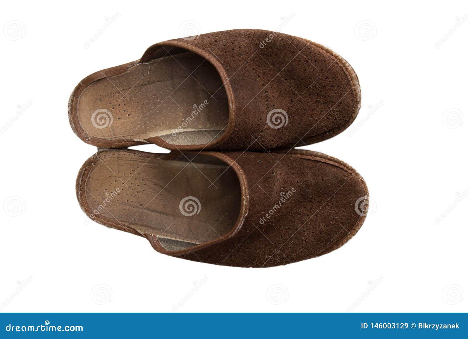 Old, Worn Brown Home Slippers Stock Image - Image of retro, horizontal ...