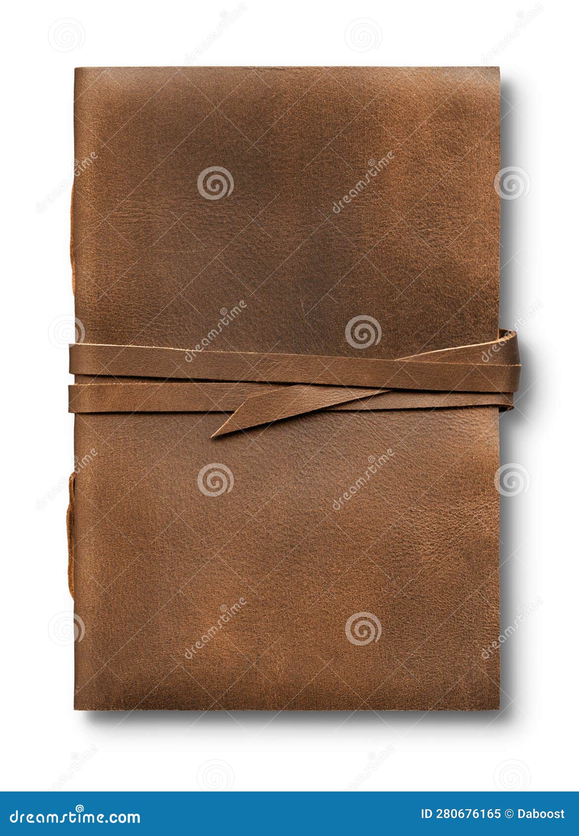 Old Worn Brown Leather Notebook Isolated on White Background Stock ...