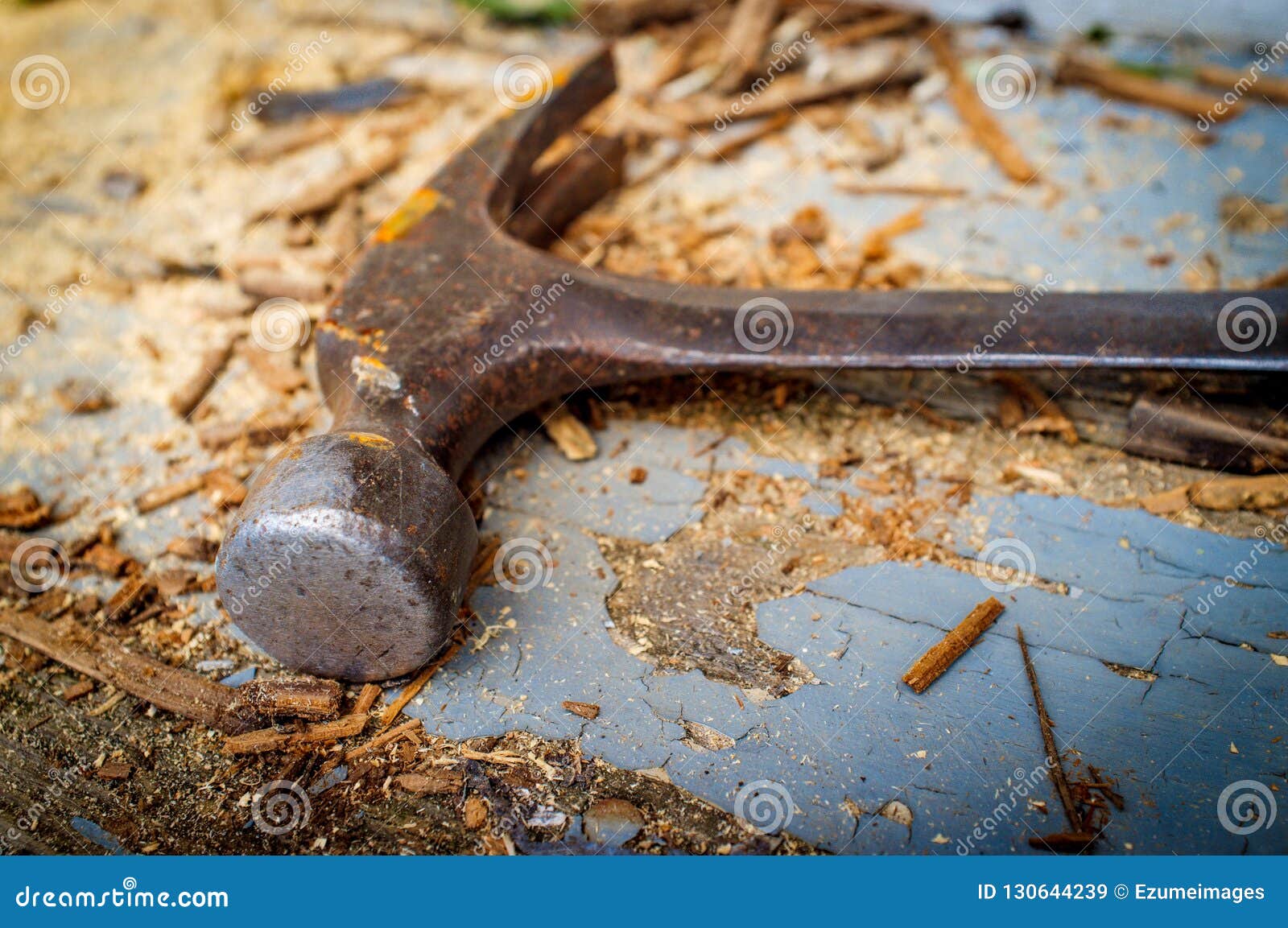 Old Hammer Sawdust stock image. Image of vintage, large - 130644239
