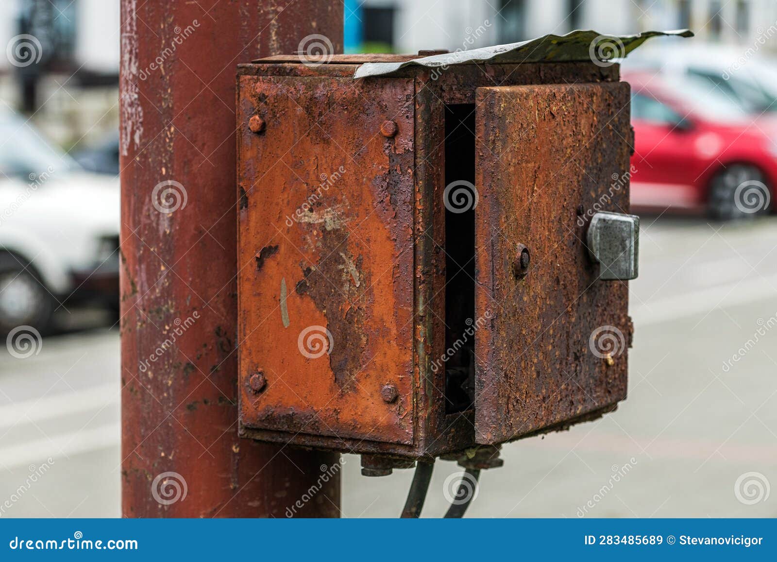 Old Worn Electricity Pylon Transmission Tower Stock Photo ...
