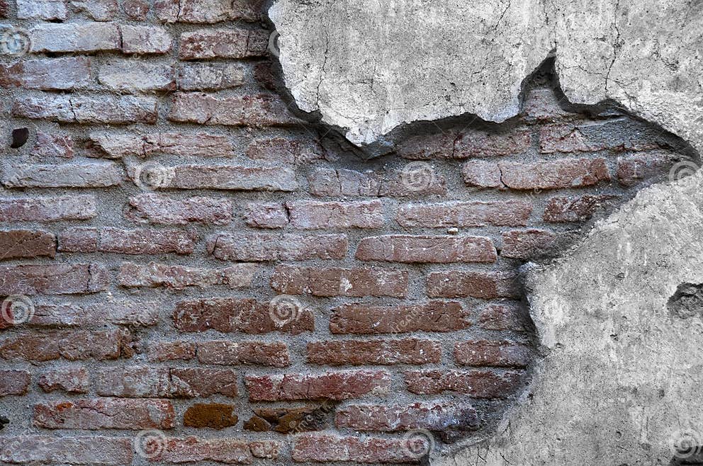 Old Worn Down Brick Wall stock image. Image of clay, peeling - 19826519