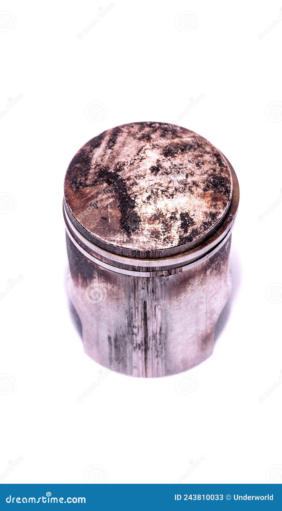 Old Worn Engine Piston stock image. Image of seized - 243810033