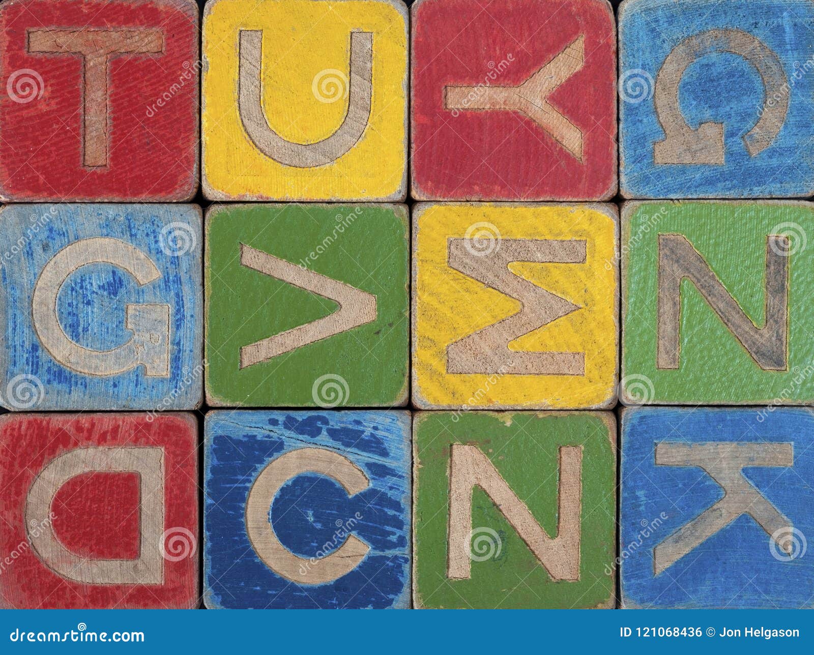Alphabet Blocks in Various Colors Stock Photo - Image of worn, text ...