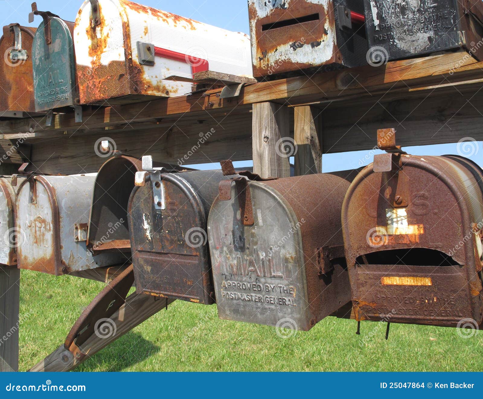 Old worn mail boxes stock photo. Image of post, bunch - 25047864