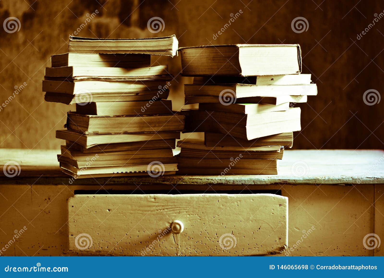 Old Worn-out Books Abandoned in the Cellar Stock Photo - Image of novel ...