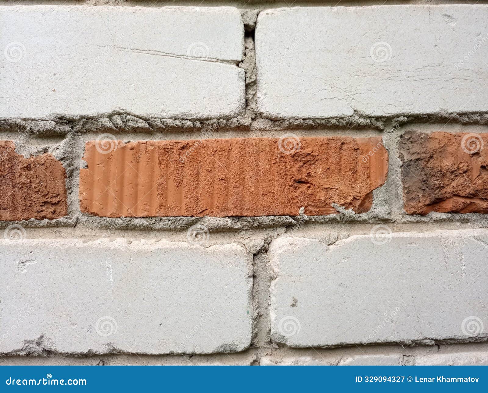 Old Worn Out Careless Brickwork of Red and White Bricks with Defects ...