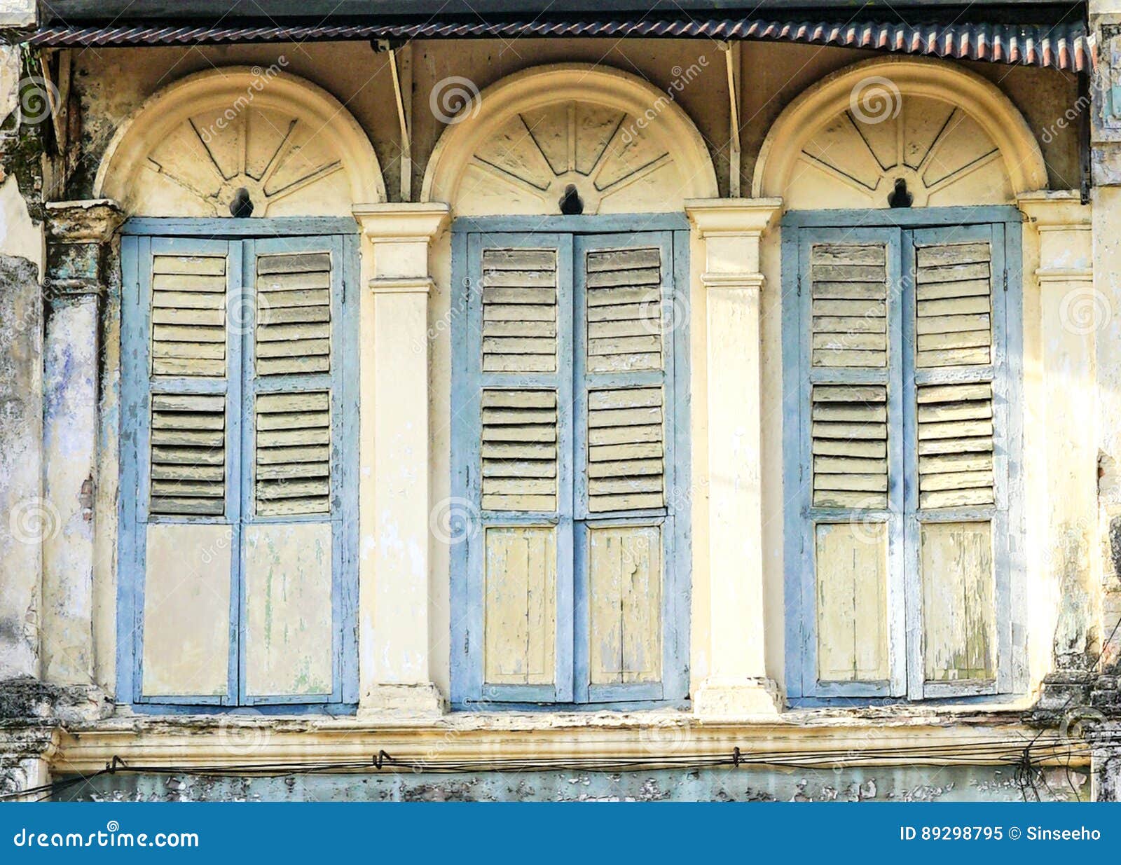 Old and worn out windows stock image. Image of malaysia - 89298795