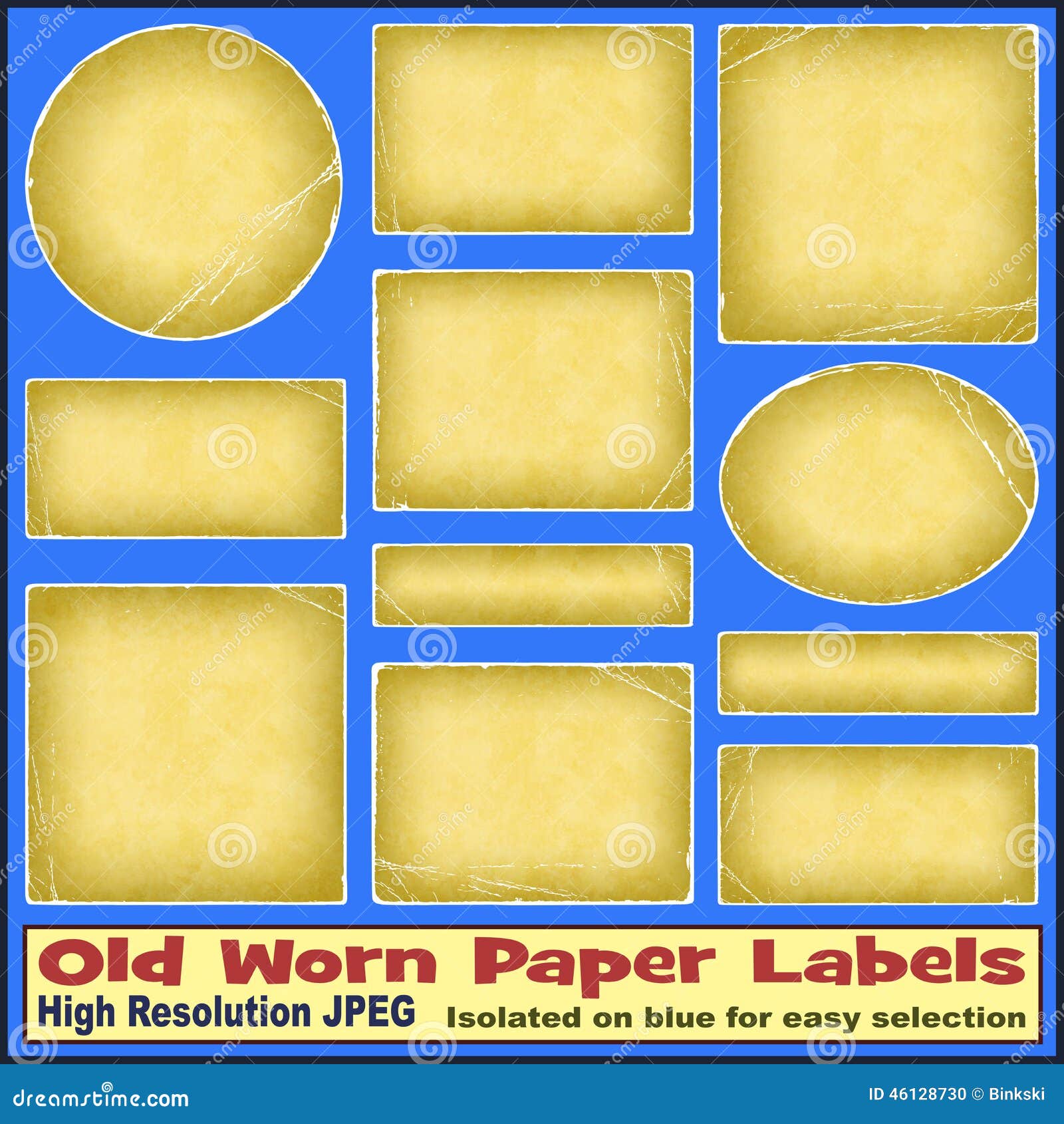Old Worn Paper Labels stock illustration. Illustration of note - 46128730