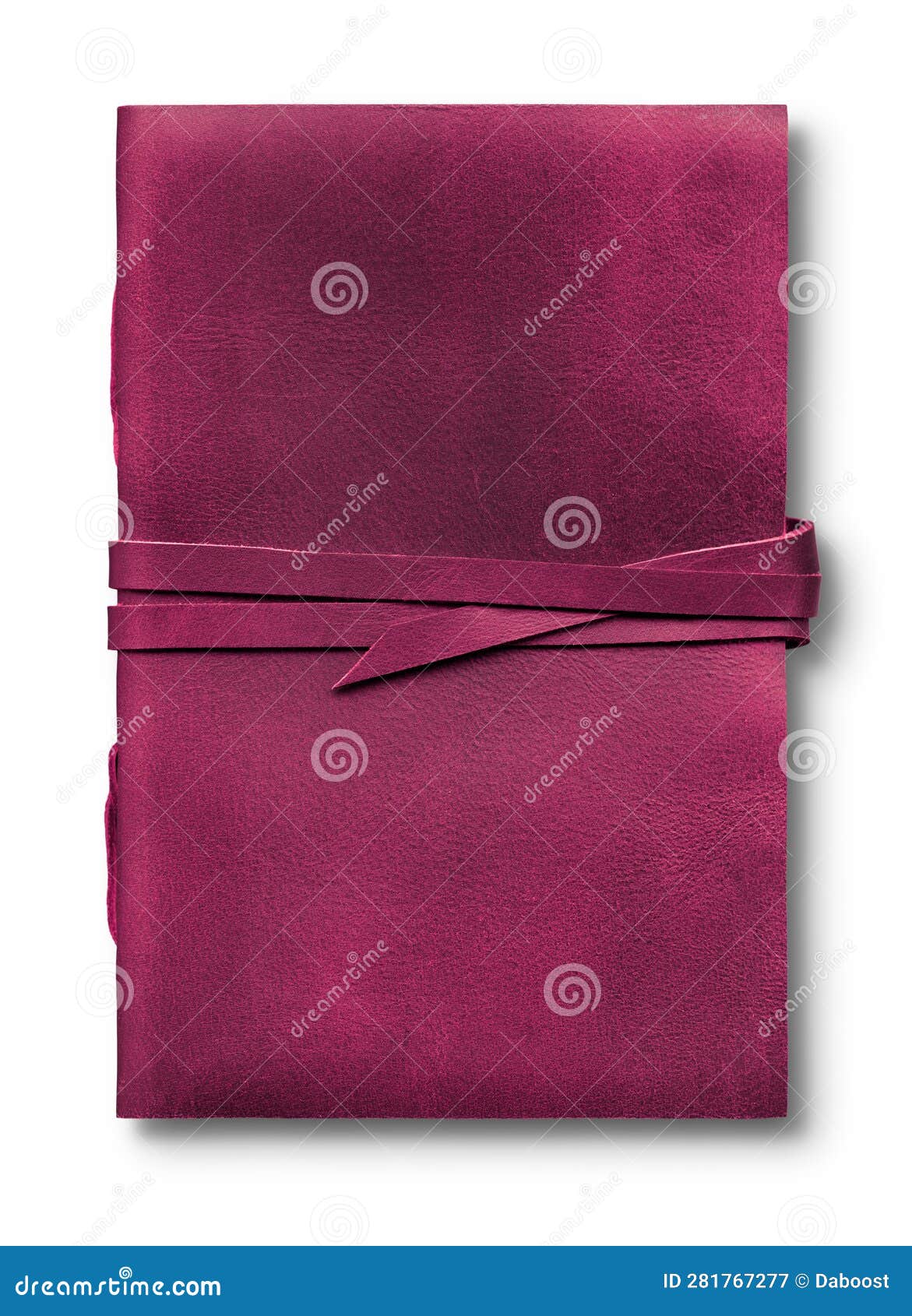 Old Worn Purple Leather Notebook Isolated on White Background Stock ...