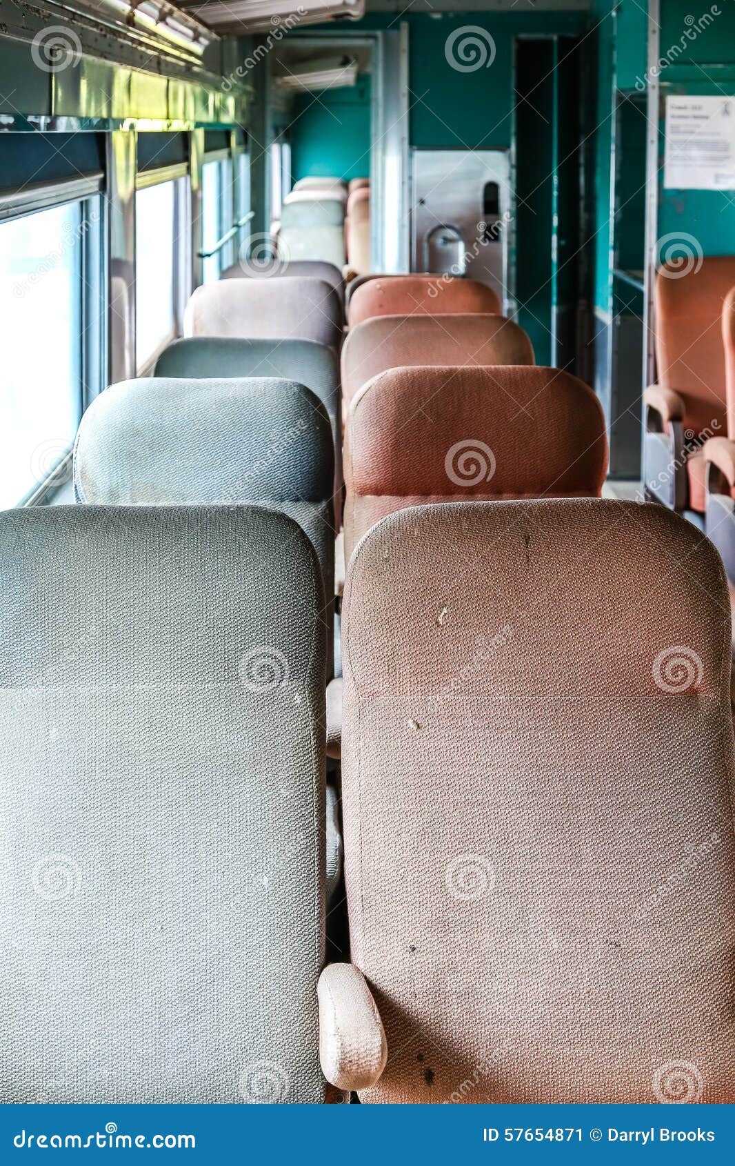 Old Worn Seats on a Train stock image. Image of railroad - 57654871