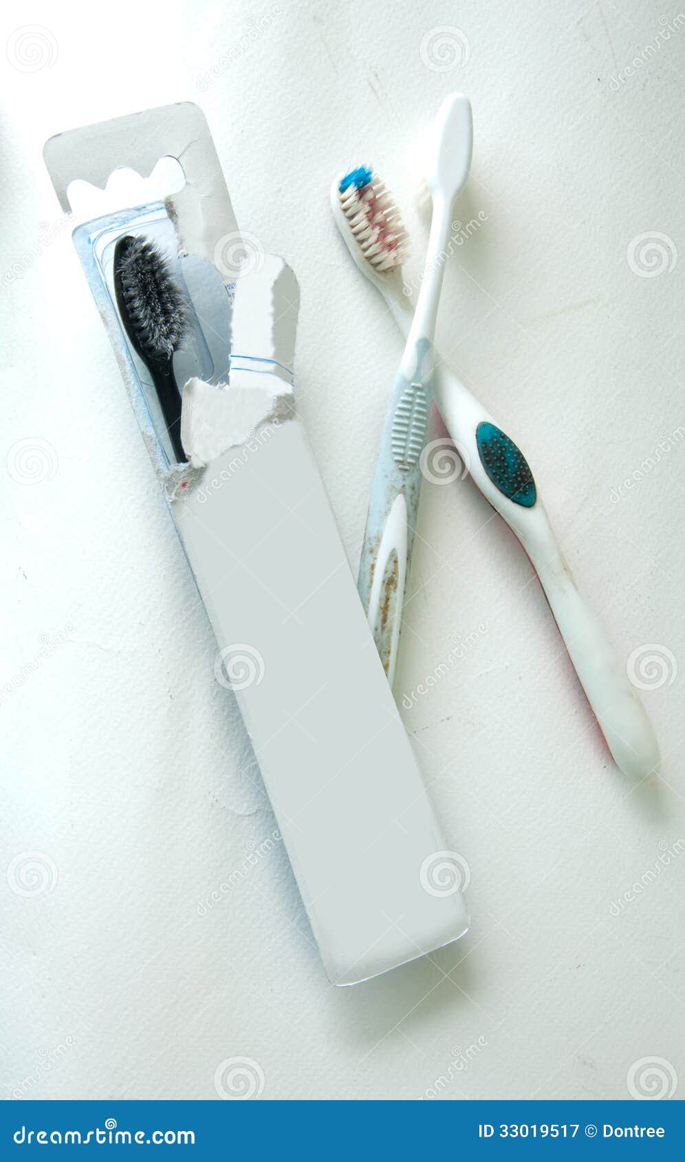 Old worn toothbrushes stock image. Image of dental, focus - 33019517