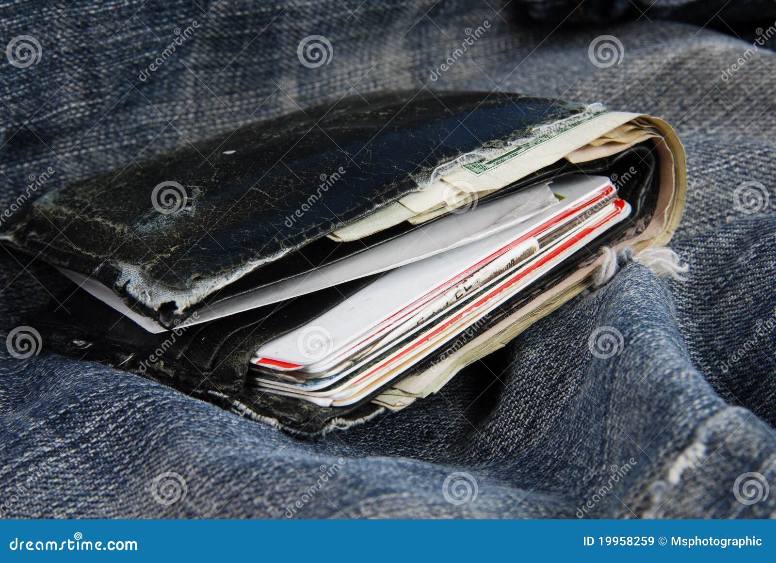 Old worn wallet stock image. Image of torn, cash, credit - 19958259