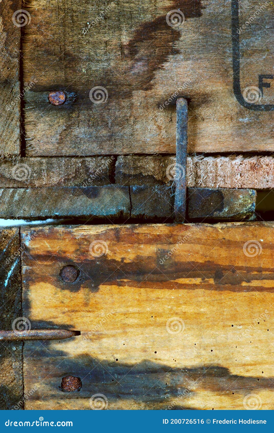 Old worn wood texture stock photo. Image of metal, nails - 200726516