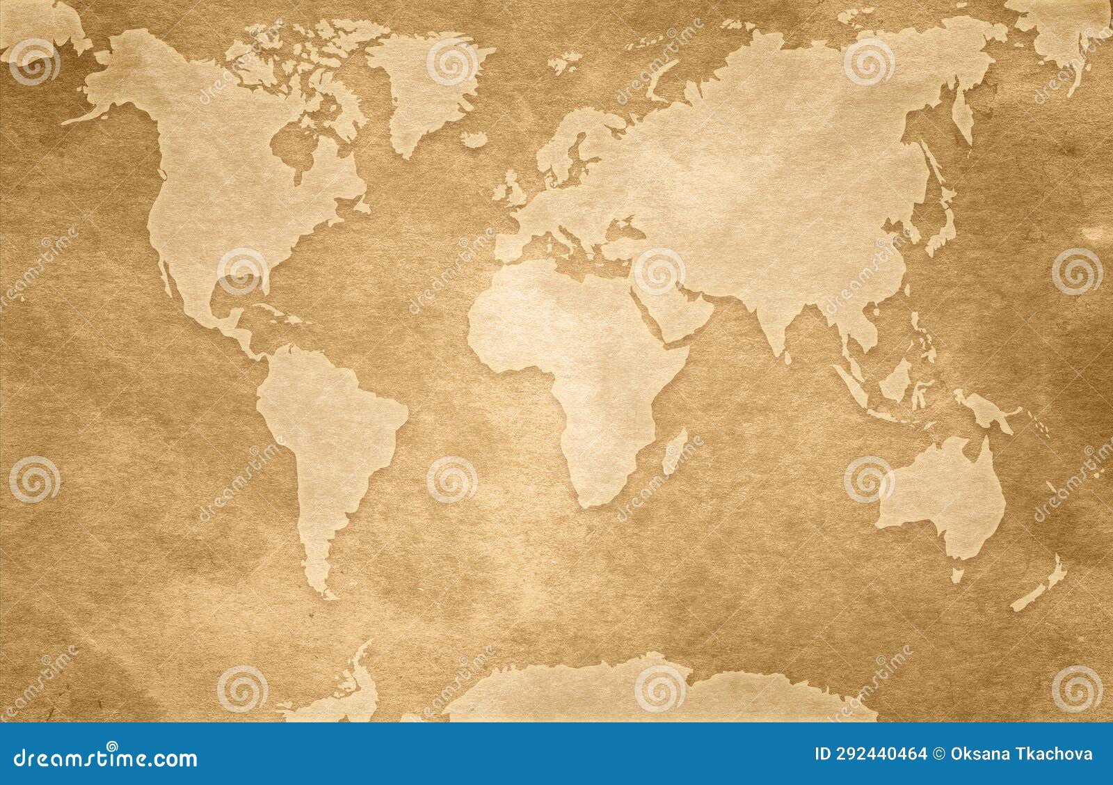Old Worn and Yellowed World Map Stock Illustration - Illustration of ...