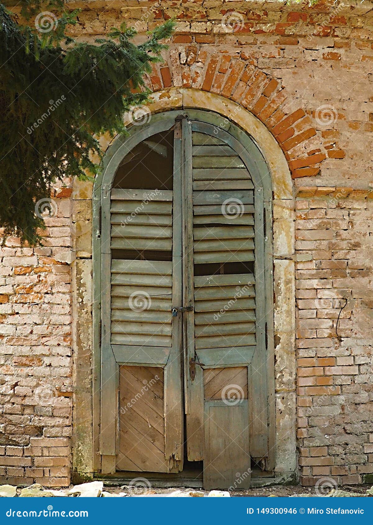 The Old Wreck Gate Is Destroyed In The Castle Cellar Stock Photo ...