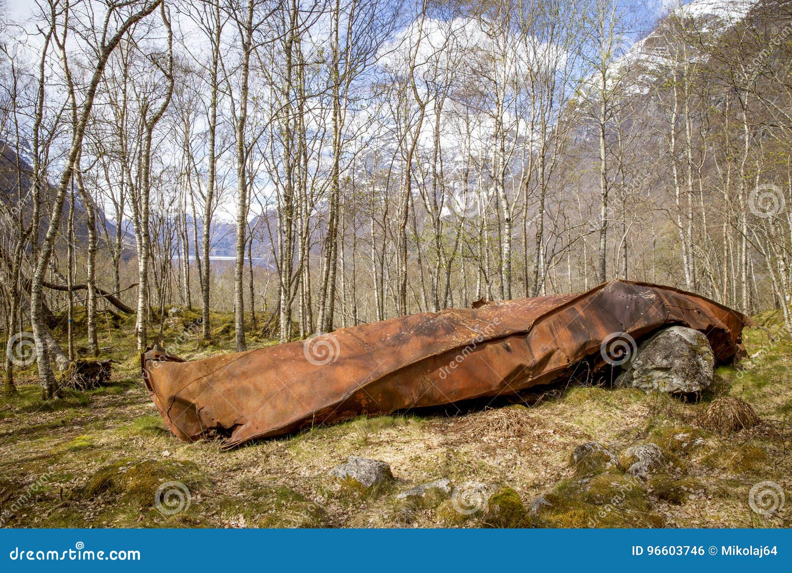 Old wreck of steam boat stock photo. Image of loen, panorama - 96603746