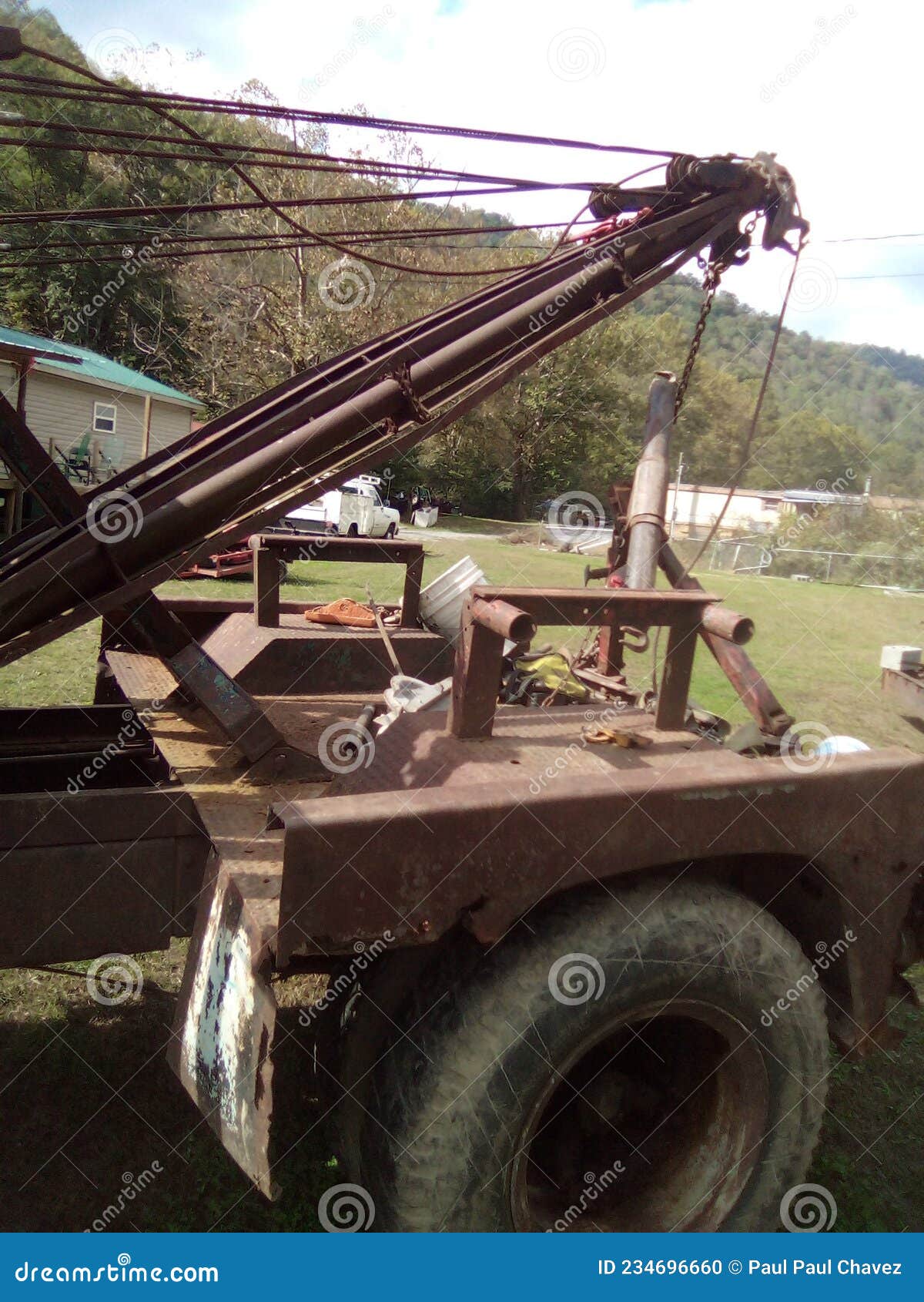 Old wrecker tow truck editorial image. Image of military - 234696660