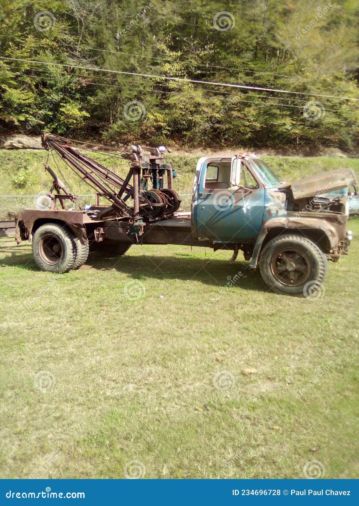 Old wrecker tow truck editorial stock photo. Image of jeep - 234696728