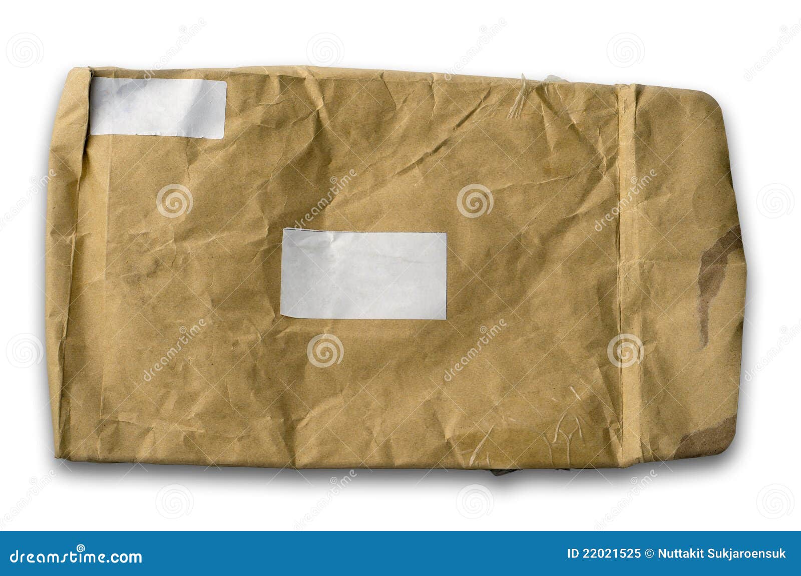 Old Wrinkled Brown Paper Envelope Stock Image - Image of brown, space ...