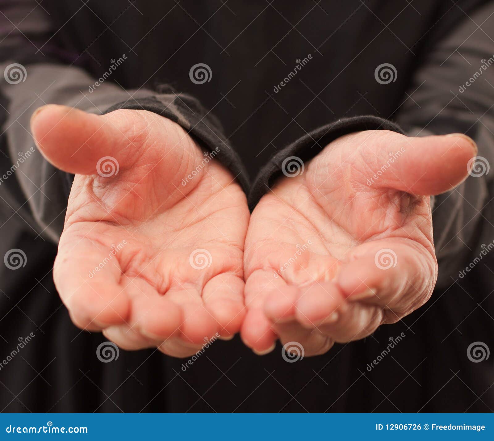 Old Wrinkled Hands Offering Something Stock Photo - Image of color ...