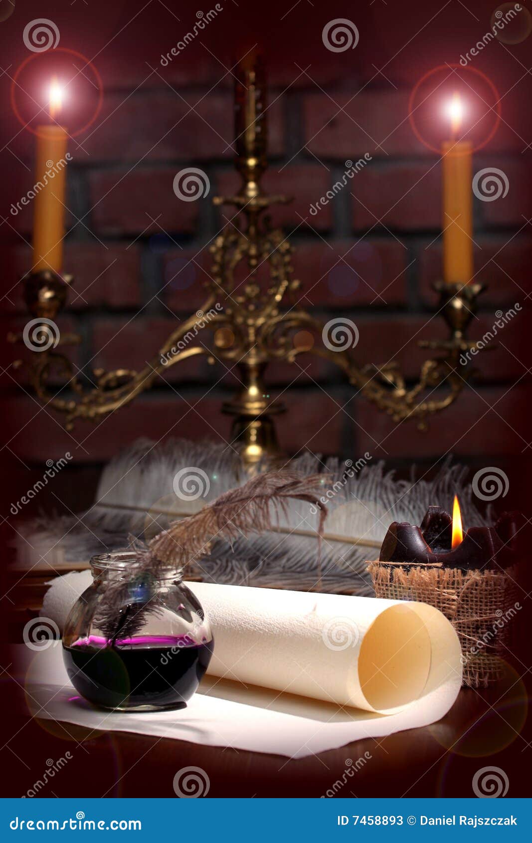 The old writer stock image. Image of paper, abstract, antique - 7458893