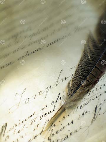 Old writing with a feather stock image. Image of paper, letter - 35581