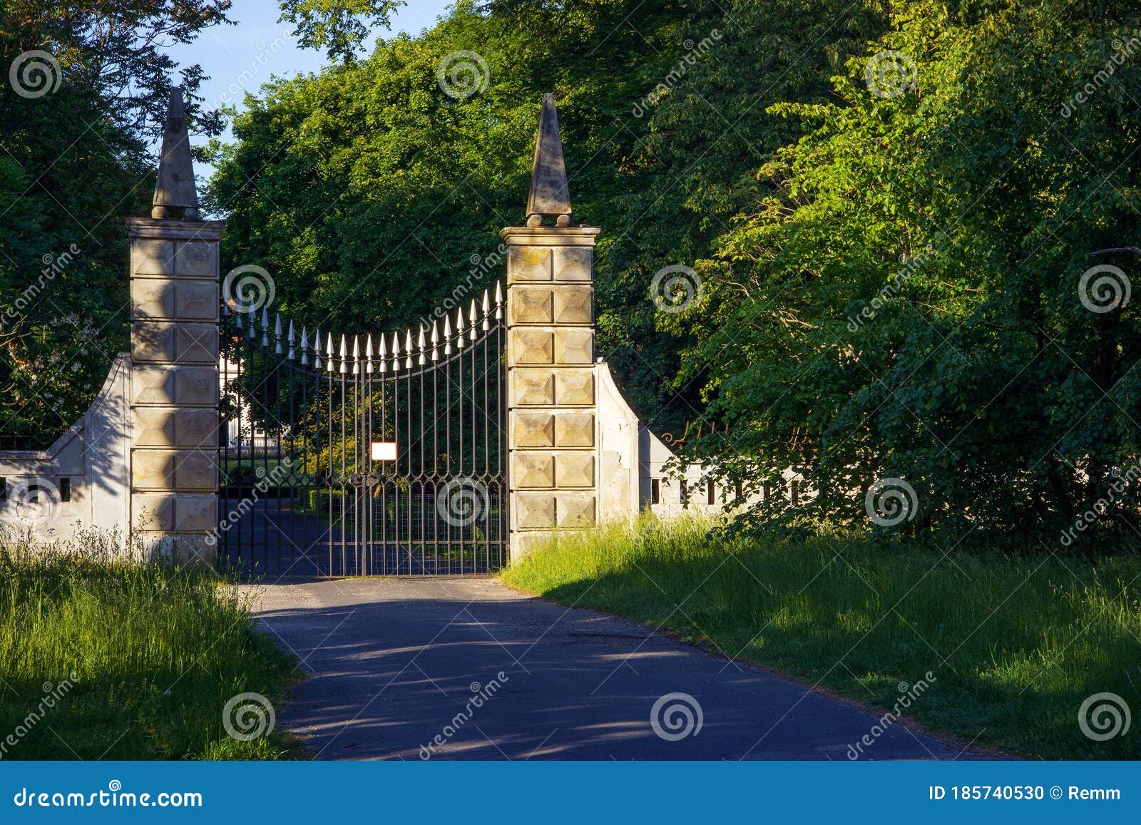 Old wrought-iron gate stock photo. Image of black, history - 185740530