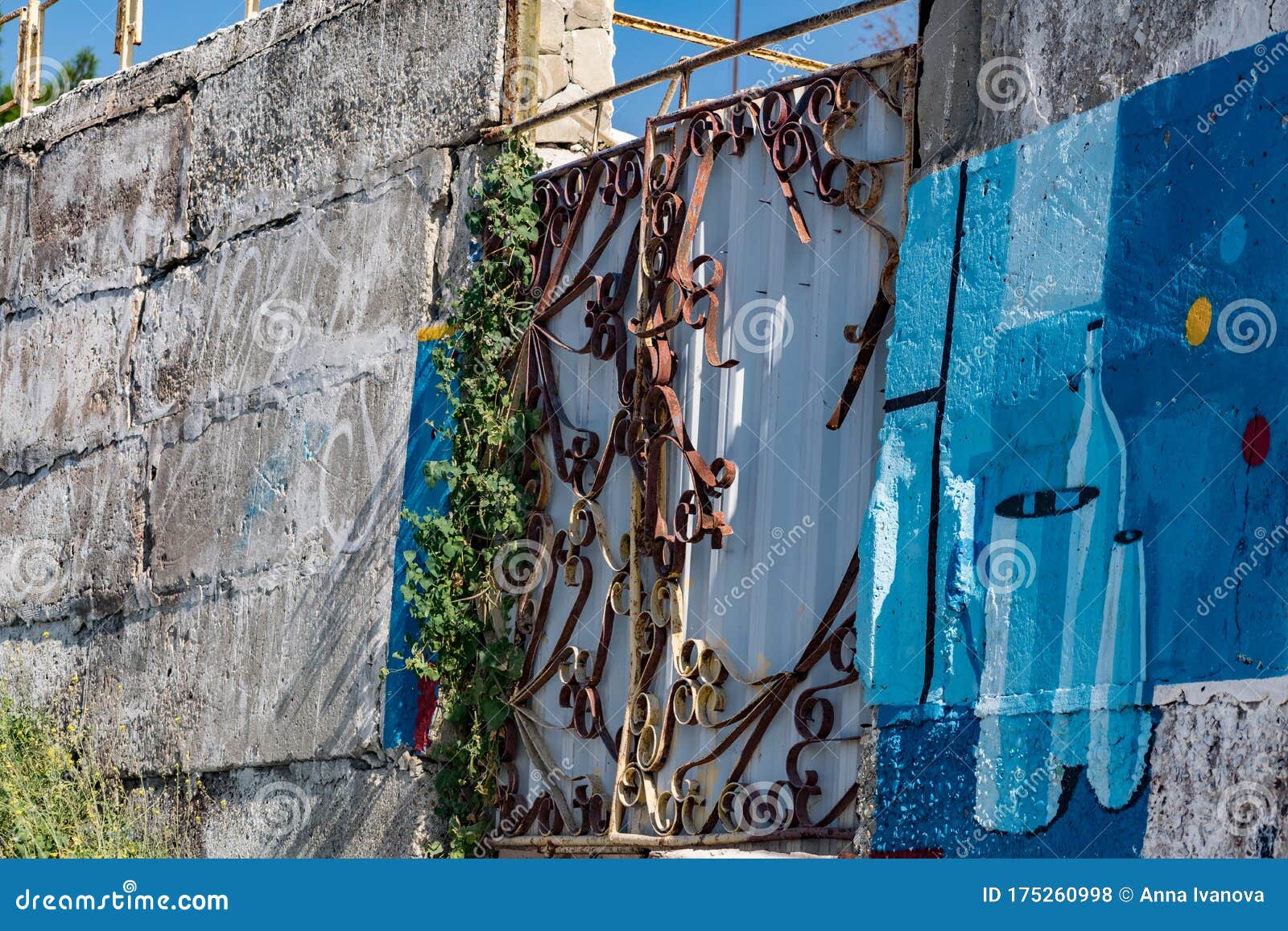 Old Wrought-iron Gates with Openwork Wrought-iron Texture, Rusty Metal ...