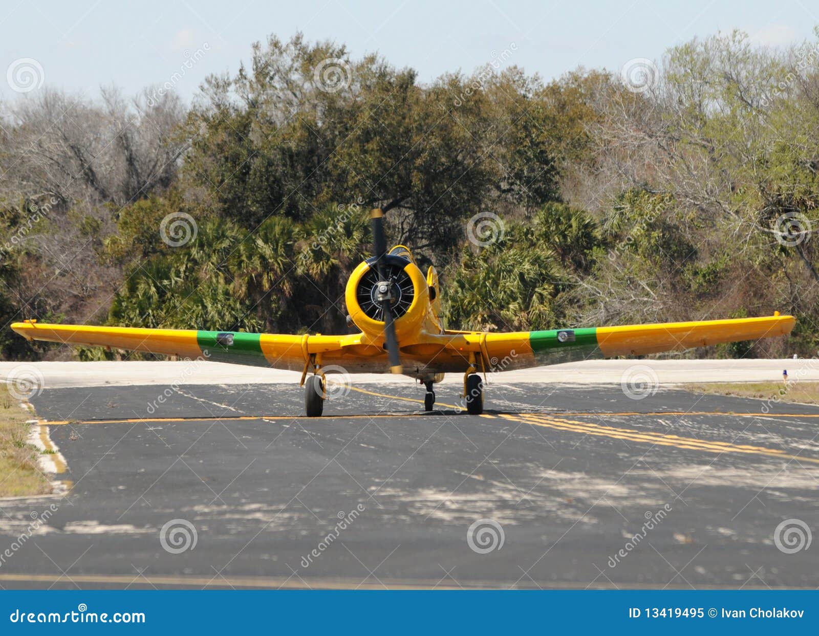 Old yellow airplane stock image. Image of front, ground - 13419495