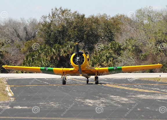 Old yellow airplane stock image. Image of front, ground - 13419495