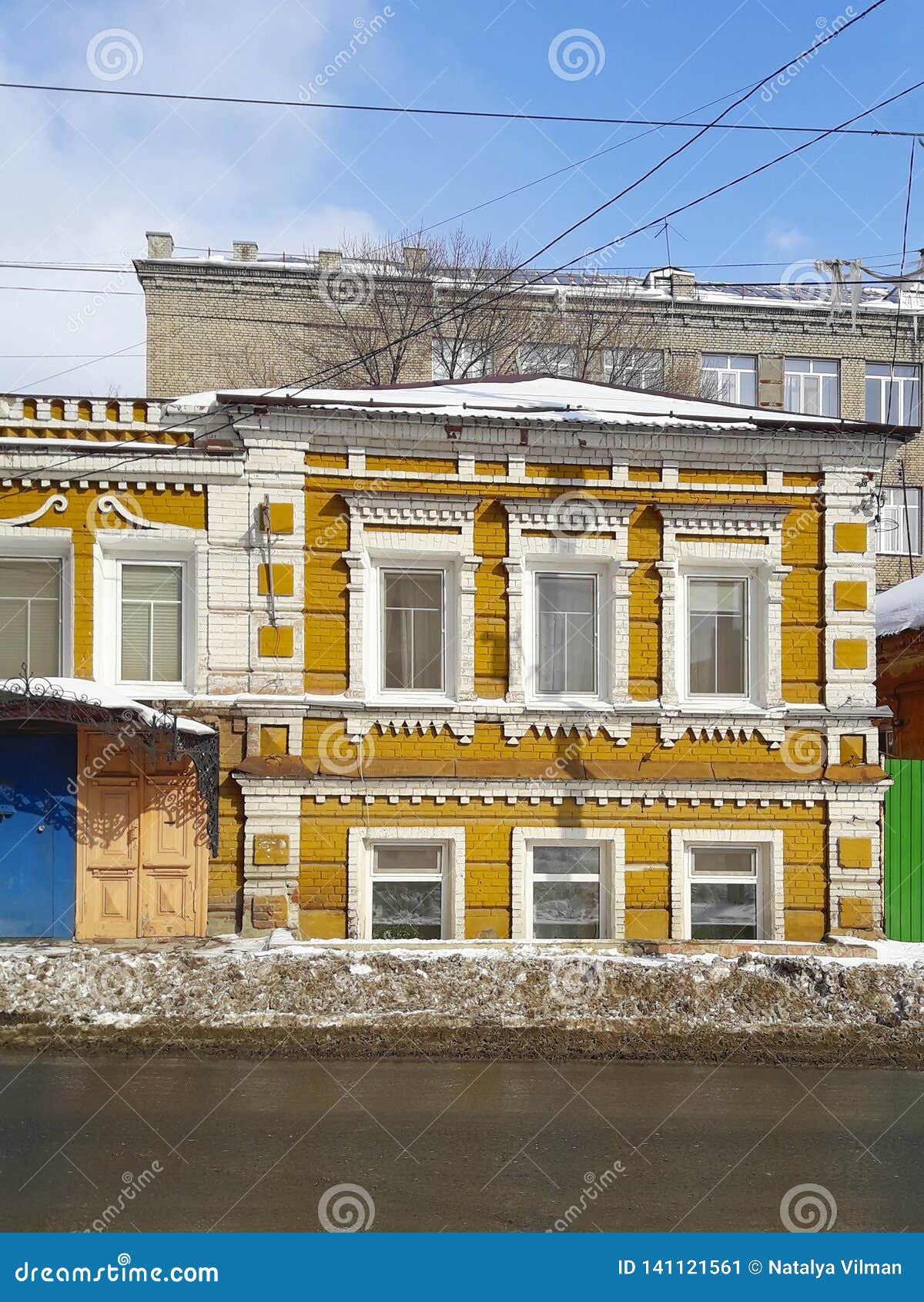 Old yellow brick house stock image. Image of culture - 141121561