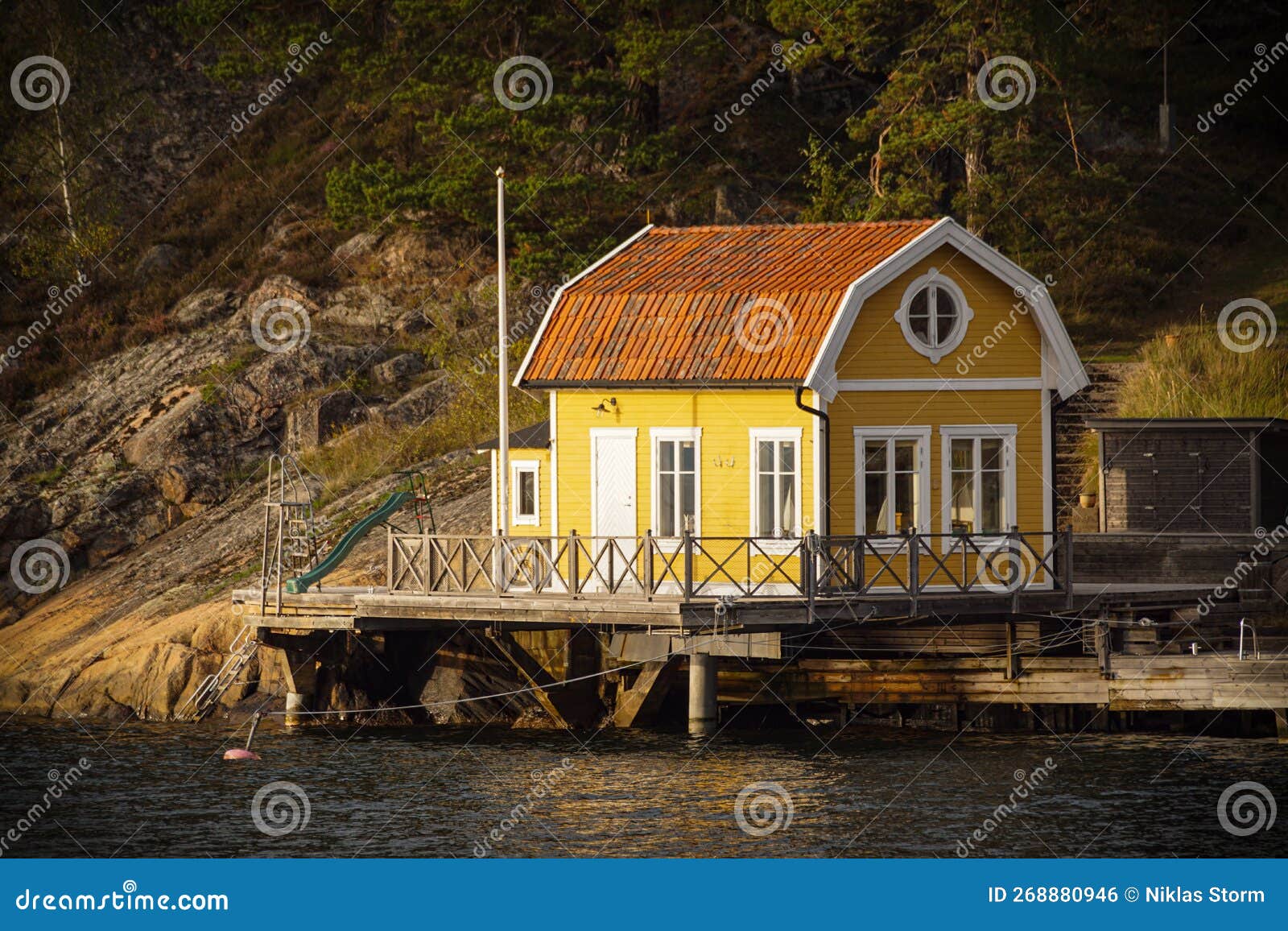 Old Yellow Building at the Archipelago Stock Photo - Image of ...