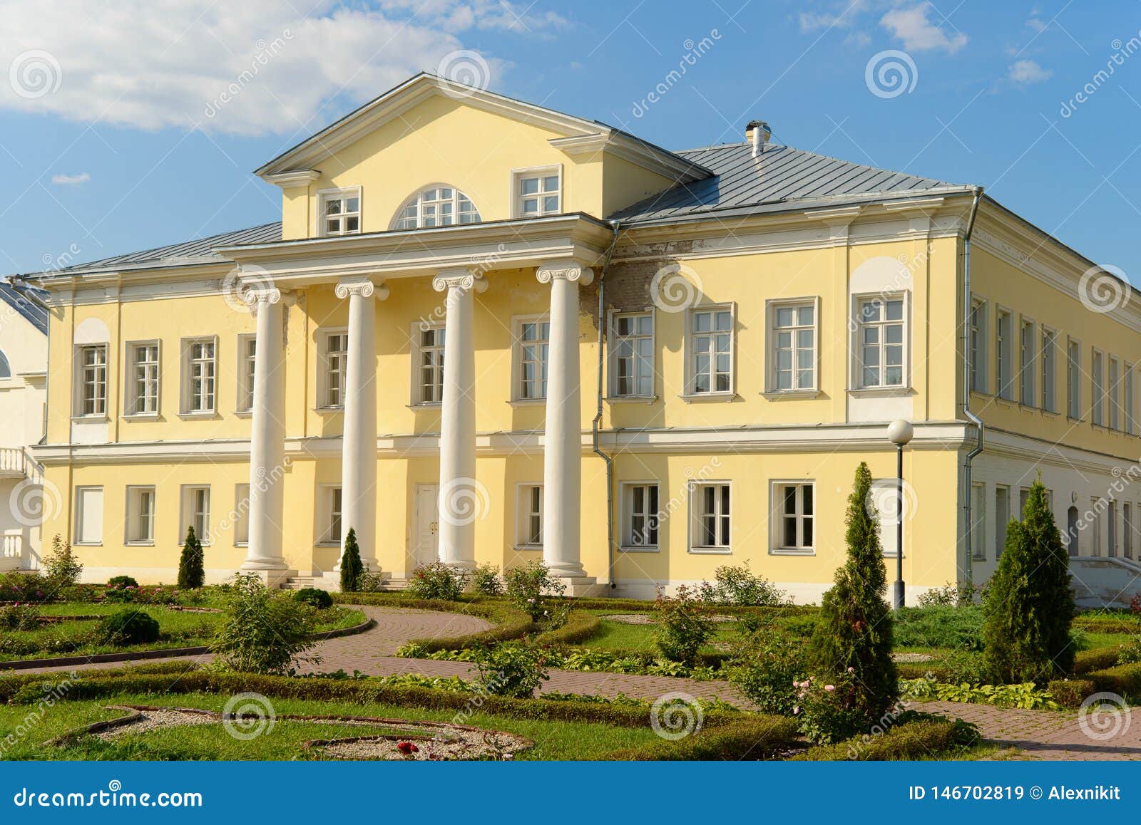 An Old Yellow Building with Columns. Moscow Editorial Stock Image ...