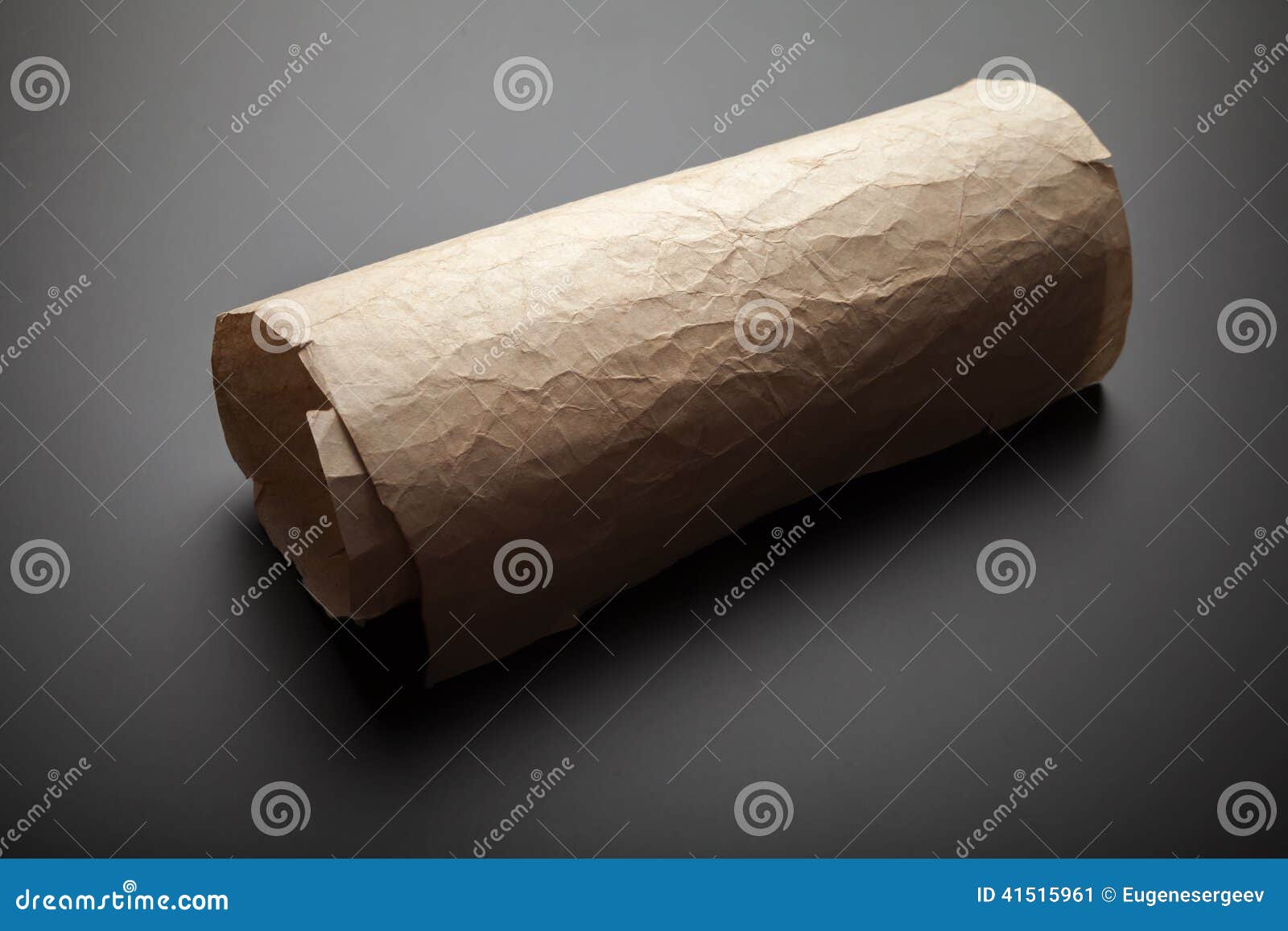 Old Yellow Crumpled Paper Scroll on Black Stock Image - Image of dirty ...