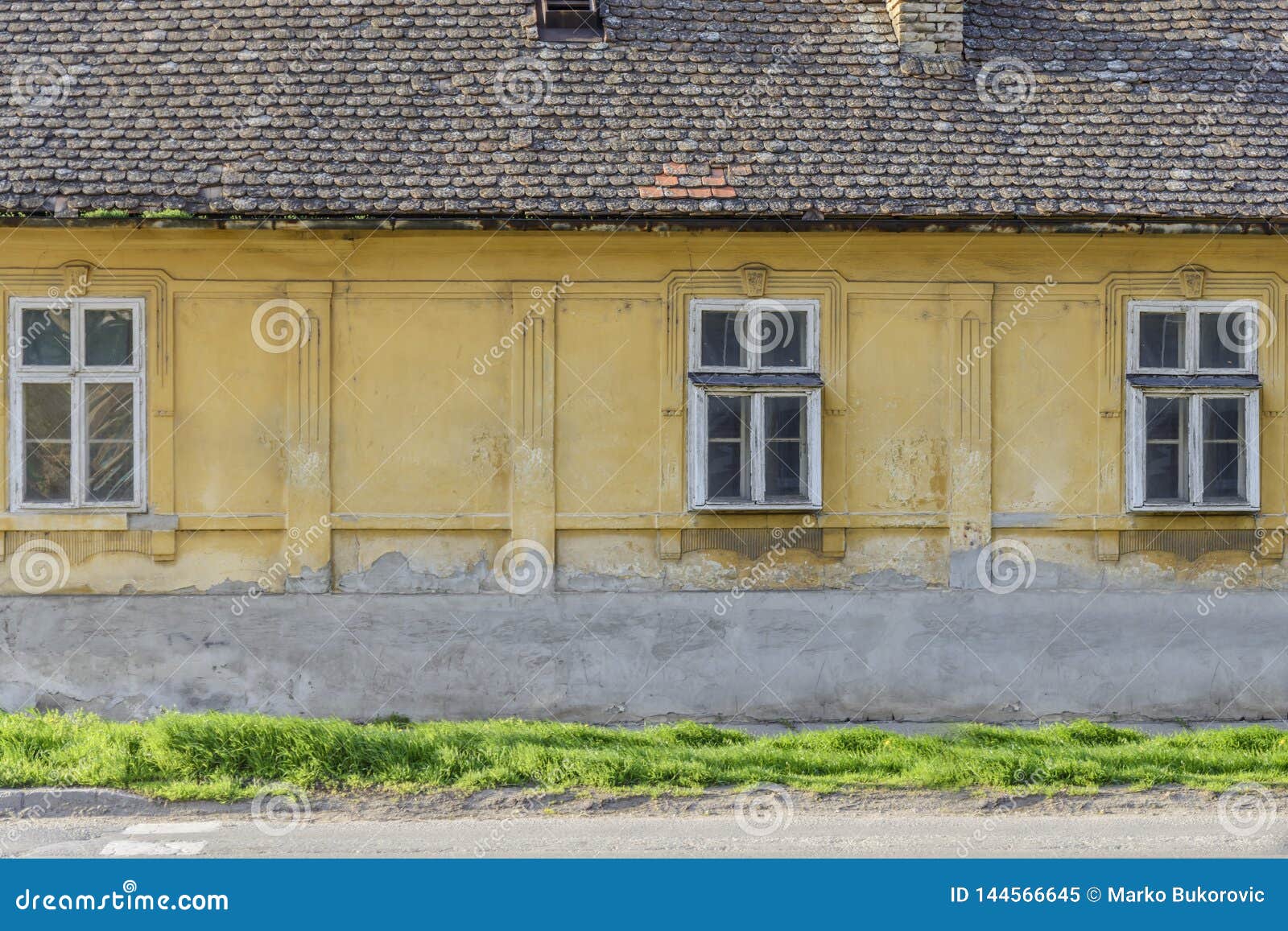 Old Yellow Exterior Home Vintage Front House Stock Image - Image of ...