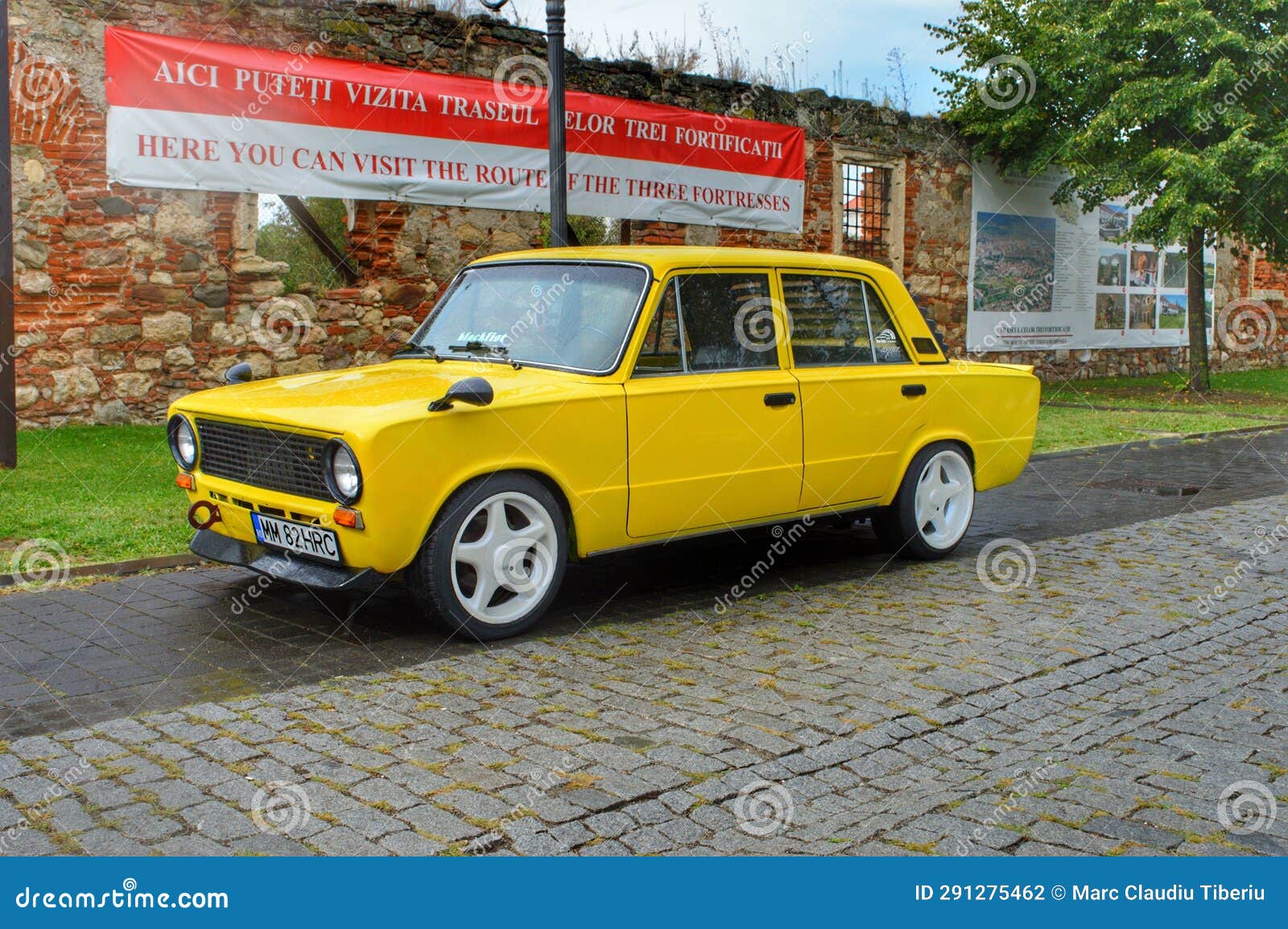 Old Yellow Lada in the Castle Stock Photo - Image of yellow, ladain ...