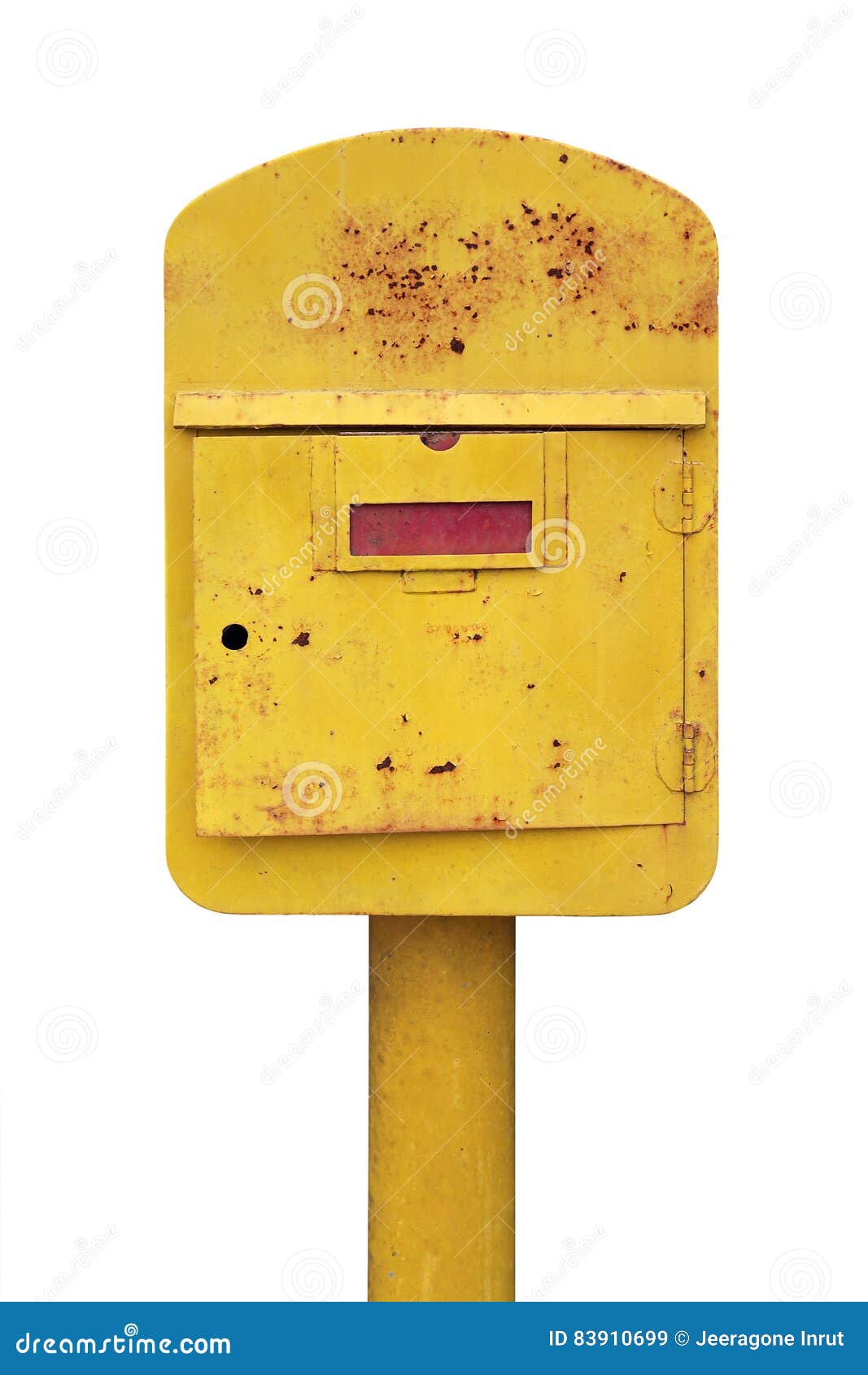 Old yellow mailbox stock image. Image of white, drop - 83910699