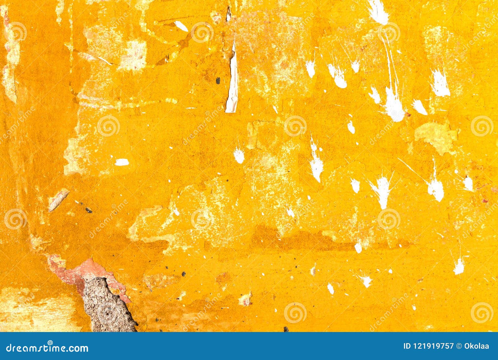 Old Yellow Painted Wall Surface, with Stains, Background/ Texture ...