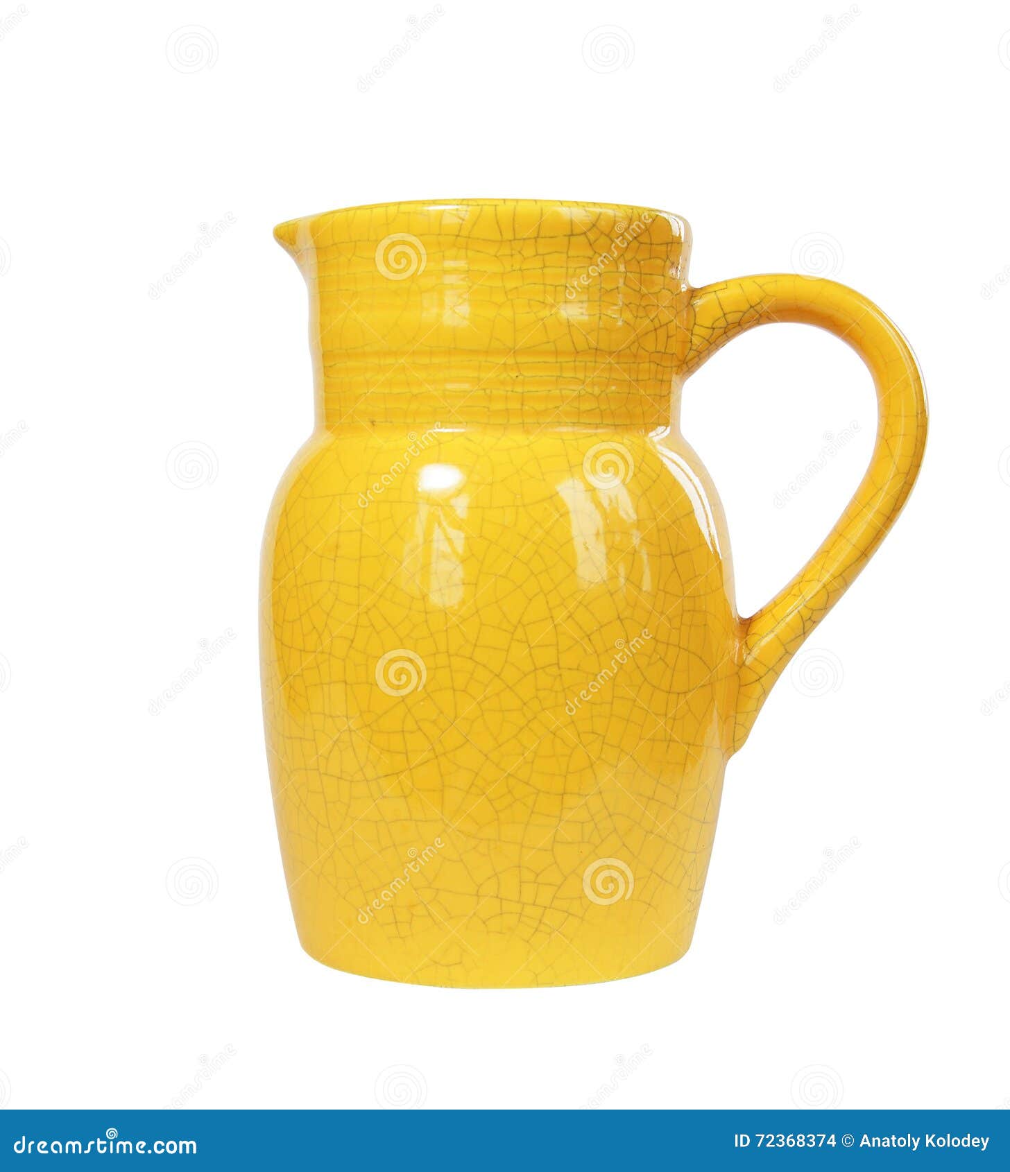 Old Yellow Pitcher Isolated on White Stock Photo - Image of beautiful ...