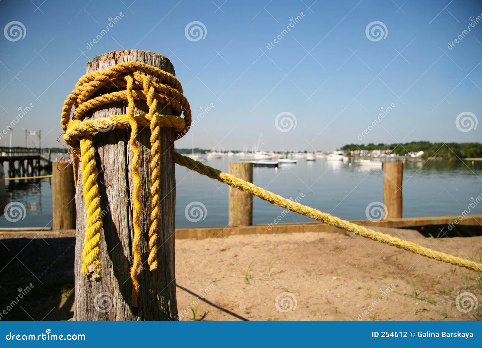 Yellow Rope Over Docks Stock Photography | CartoonDealer.com #900932
