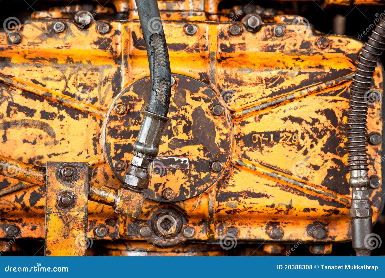 Old Rusty Machine With Complex Vault, Pipeline And Utilities In Former ...