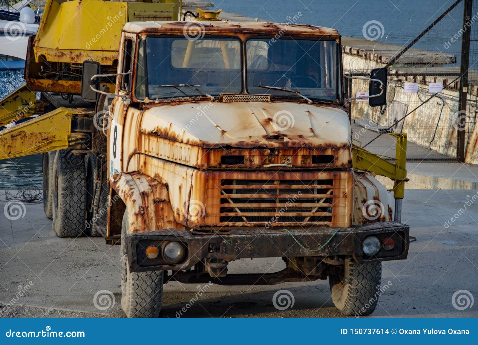 Old yellow rusty truck stock photo. Image of truck, rotten - 150737614