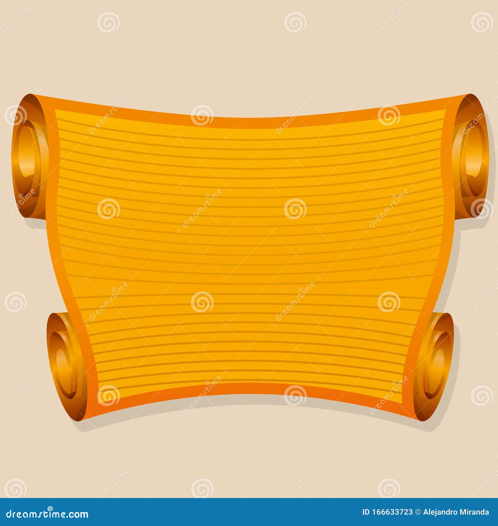 Yellow Scroll With Musical Notation Vector Illustration | CartoonDealer ...