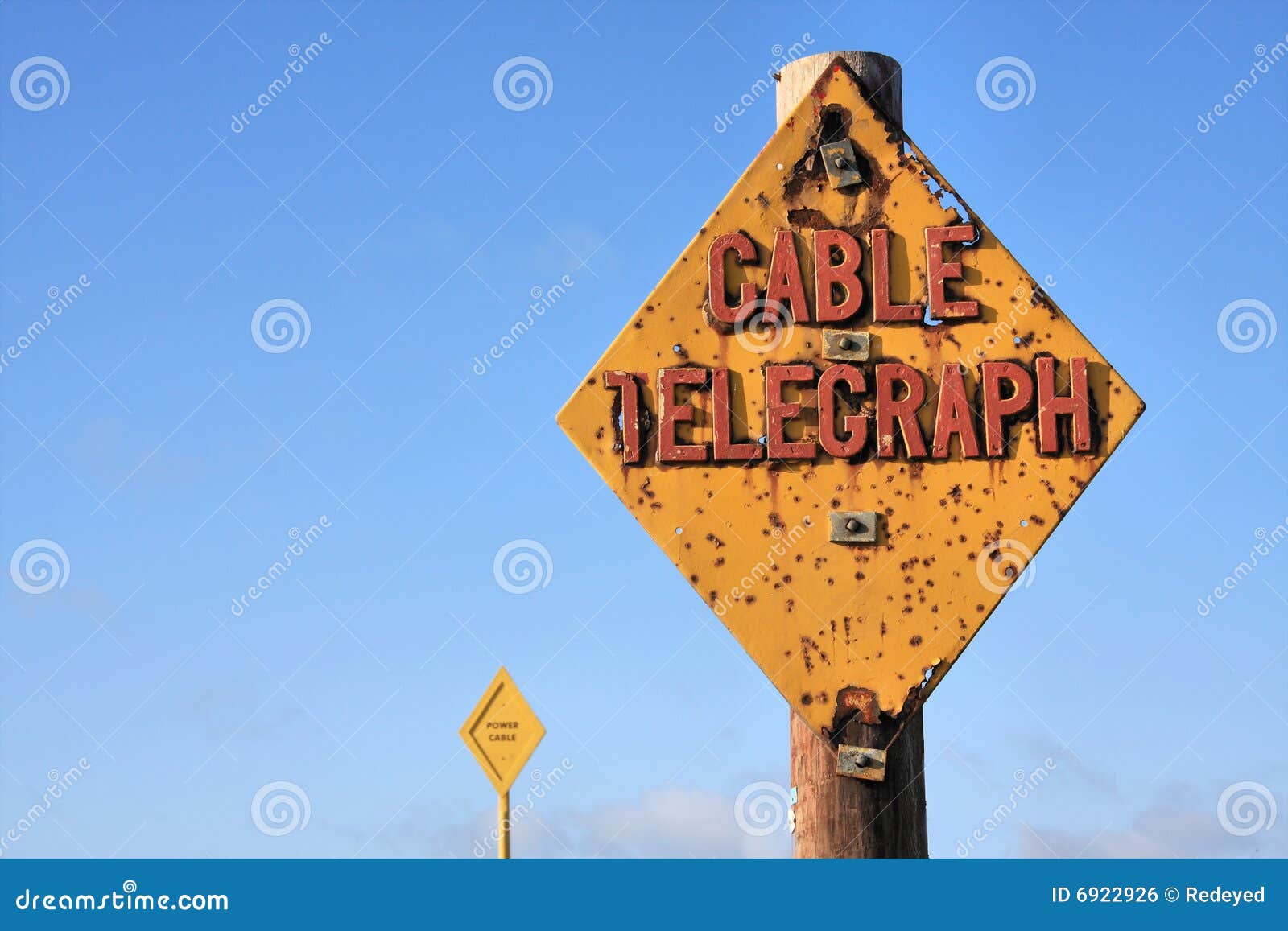 Old Yellow Sign stock photo. Image of warning, post, pole - 6922926
