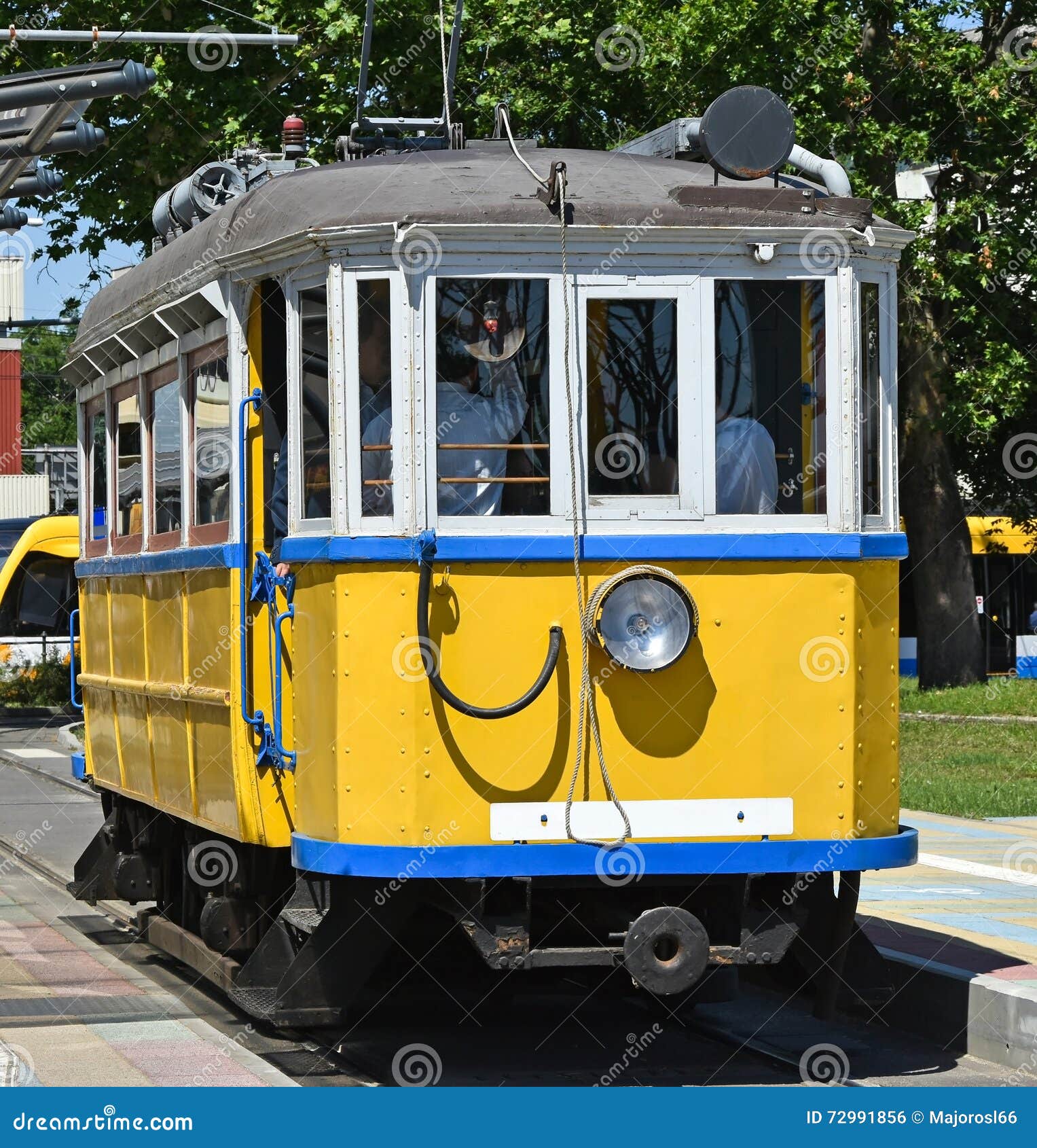 Old yellow tram stock photo. Image of citycar, urban - 72991856