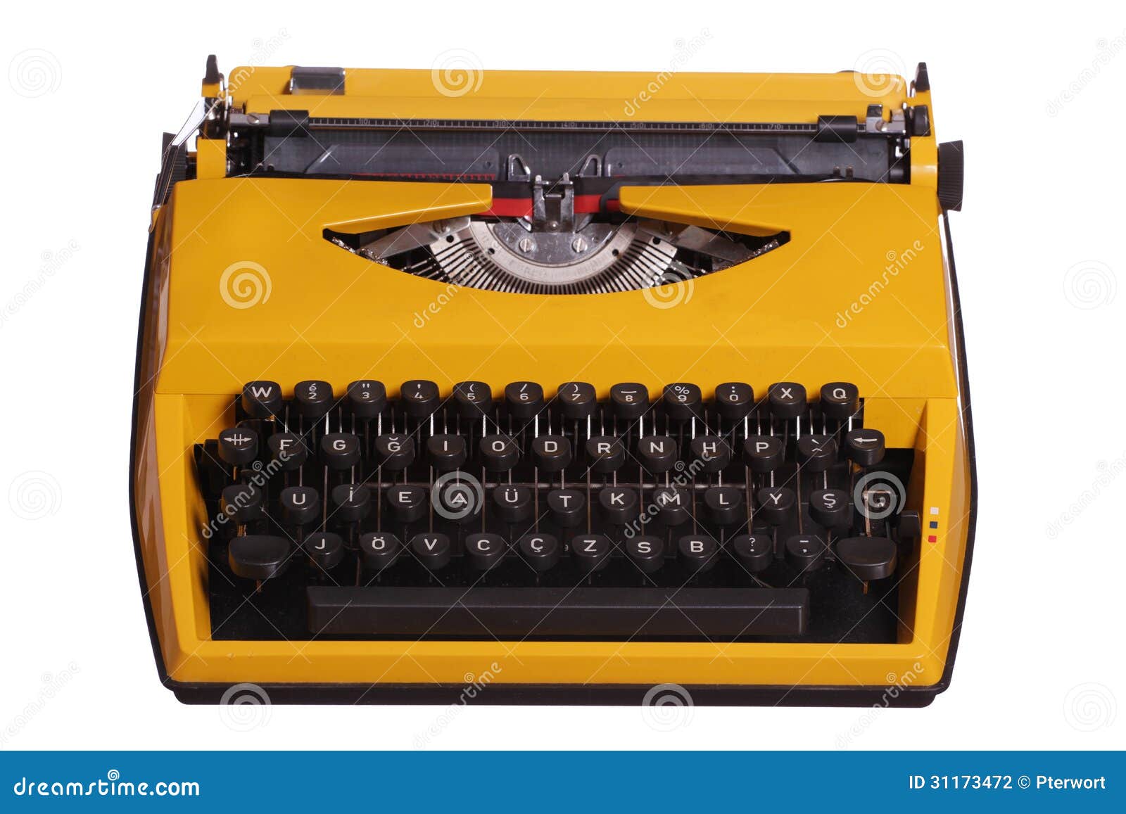 Old yellow typewriter stock photo. Image of communication - 31173472
